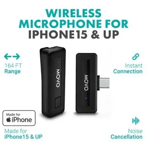 MOVO Wireless Mini Usb-c Wireless Microphone For Iphone 15 And Up