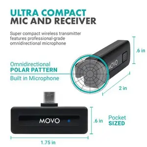 MOVO Wireless Mini Usb-c Wireless Microphone For Iphone 15 And Up