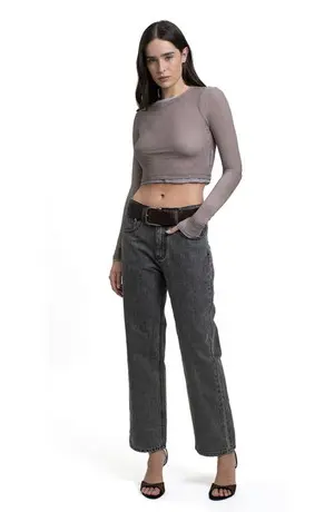 MOTHER OF ALL Moa High Waist Straight Leg Denim - Gray