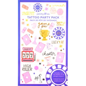 JOLLITY & CO Game Night Tattoo Party Pack - Assorted Pre-pack