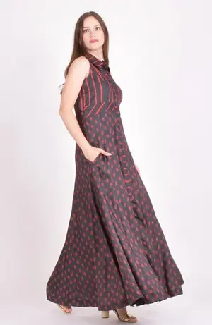 RAAS Meher Slit Button Up Maxi Dress
