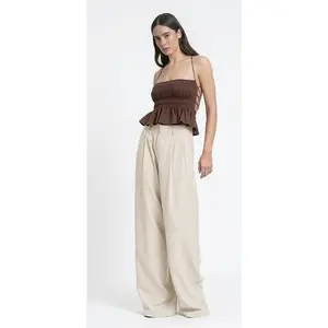 MOTHER OF ALL Hedi Mid-waist Tailored Pants - Beige