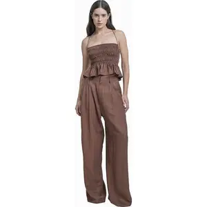 MOTHER OF ALL Hedi Mid-waist Tailored Pants - Brown