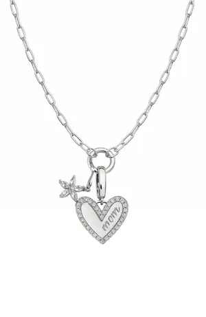 DLORIA Bloom Mom Heart Necklace - Silver
