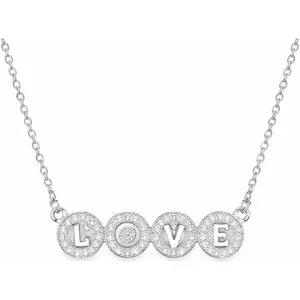 DONATELLO GIAN Crystal Love Pendant Necklace - Silver