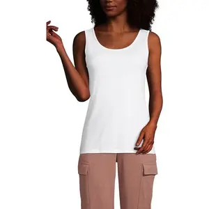 LANDS' END Cotton Tank Top - White
