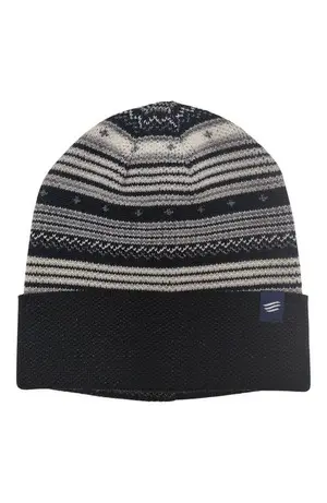 United By Blue Merino Wool Fair Isle Knit Beanie - Black