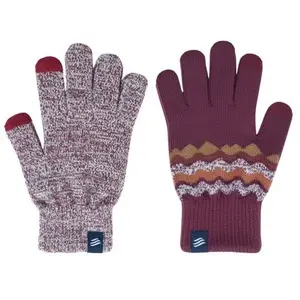 United By Blue Merino Wool Mountain And Marled Knit Glove 2-pack - Burgundy