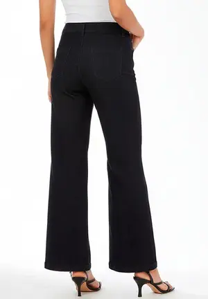 JESSICA LONDON True Fit Wide Leg Jean - Black