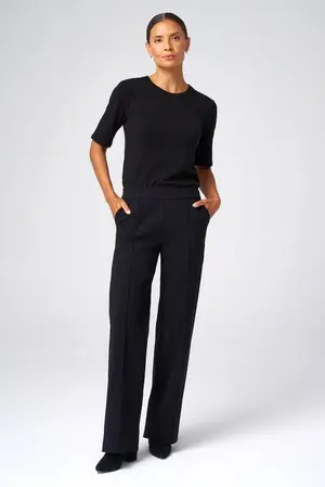 FRANNE GOLDE Wilshire Straight-leg Pant - Black