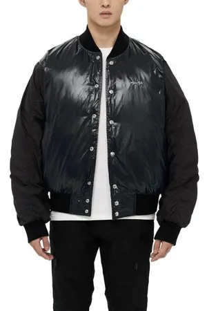 ALPHA STYLE Hamden Reversible Down Varsity Jacket - Black