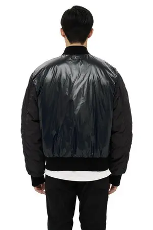 ALPHA STYLE Hamden Reversible Down Varsity Jacket - Black