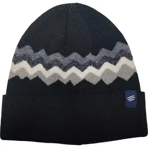 United By Blue Merino Wool Mountain Scape Knit Beanie Black