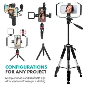 MOVO Ivlog5 Director's Vlogging Kit With Various Microphones, Lights