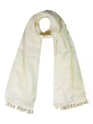 Max Mara Pompom-trim Scarf - White