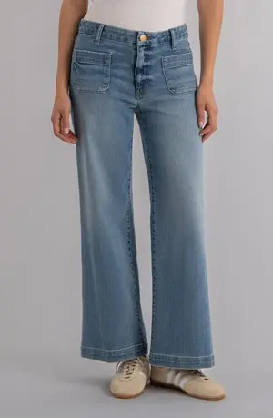 Kut From The Kloth Meg Patch Pocket High-waist Wide Leg Jeans - Totally