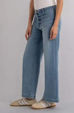 Kut From The Kloth Meg Patch Pocket High-waist Wide Leg Jeans - Totally
