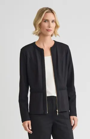 Misook Luxestretch Ponte Zip-up Jacket