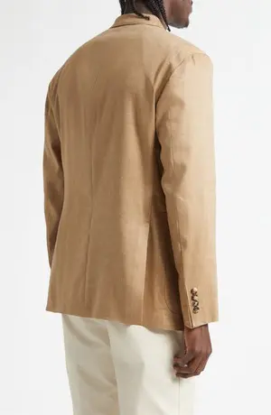 Boglioli K-jacket Double-breasted Linen And Virgin Wool Sport Coat - Sienna