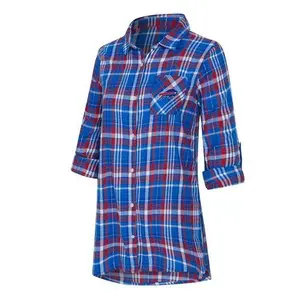 CONCEPTS SPORT Buffalo Bills Plaid Full-button Nightshirt