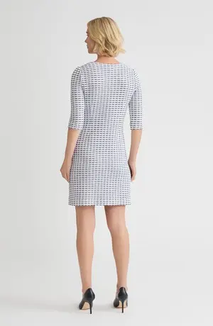 Misook Tweed Knit Sheath Dress - Black/white