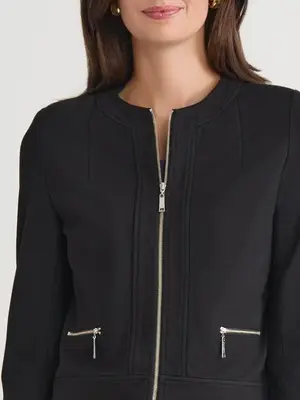 Misook Heritage Luxestretch Ponte Sport Jacket - Black