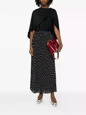 Michael Kors Pleated Polka-dot Maxi Skirt