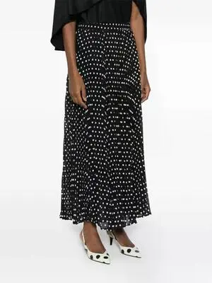 Michael Kors Pleated Polka-dot Maxi Skirt