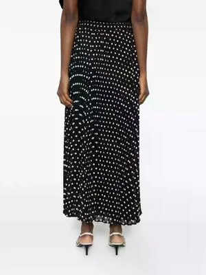 Michael Kors Pleated Polka-dot Maxi Skirt