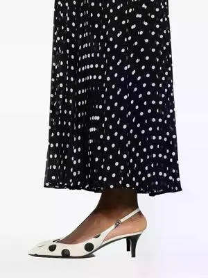 Michael Kors Pleated Polka-dot Maxi Skirt
