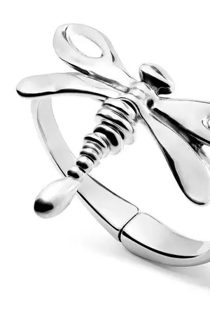UNODE50 Dragonfly Sterling -plated Bangle Bracelet