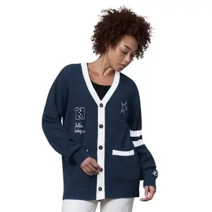 STARTER Dallas Cowboys Back Shot Button-up Cardigan - Navy