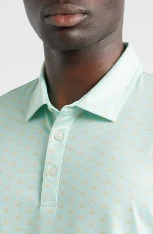 SWANNIES Springs Leaf Print Performance Golf Polo