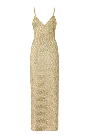 Missoni Long Mesh Cover-up With Zigzag Pattern And Sequins