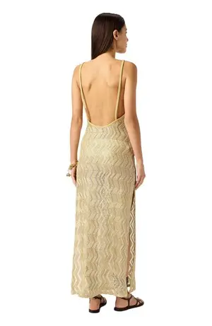 Missoni Long Mesh Cover-up With Zigzag Pattern And Sequins