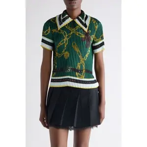 Acne Studios Chain Print Pleated Top