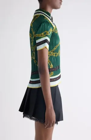 Acne Studios Chain Print Pleated Top