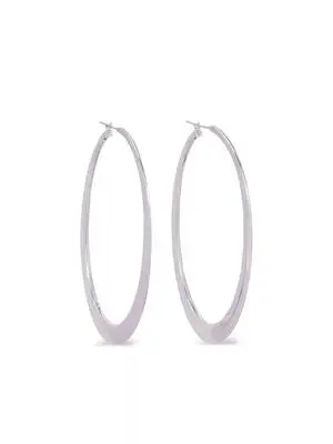 Sidney Garber 18k White Gold Crescent Hoop Earrings - Silver