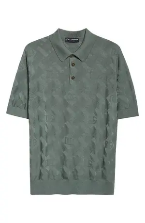 Dolce & Gabbana Jacquard Silk Polo