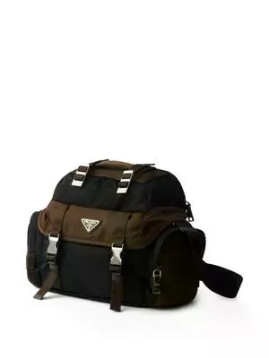 Prada Padded Buckled Shoulder Bag - Black