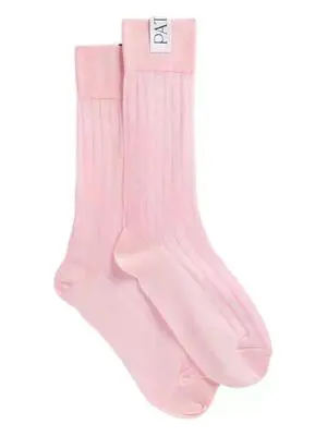Patou Mid-length Ribbed Socks - Pink