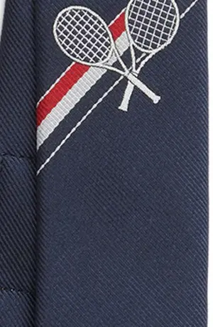 Thom Browne Classic Engineered Stripe Silk Tie