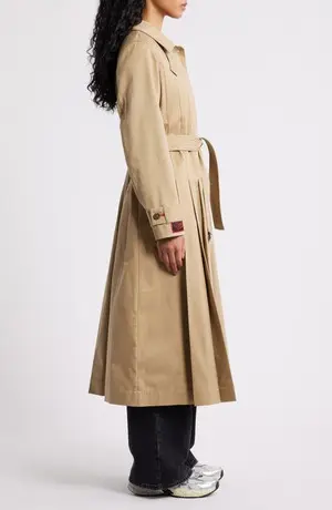 DAMSON MADDER Sofia Pleated Belted Trench Coat