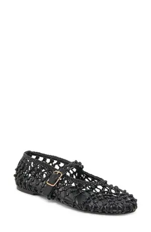Dolce Vita Clair Woven Mary Jane Flat - Black Woven Leather