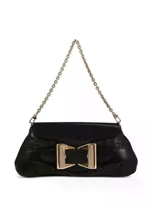 Gucci 1990s-2000s Queen Chain Leather Shoulder Bag