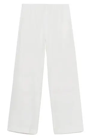 Mango Fluid Stretch Cotton Pajama Pants - White