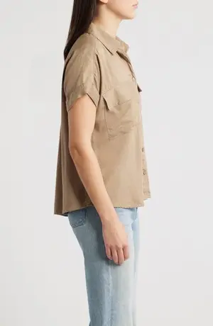 BEACHLUNCHLOUNGE Kia Short Sleeve Button-up Shirt - Dijon