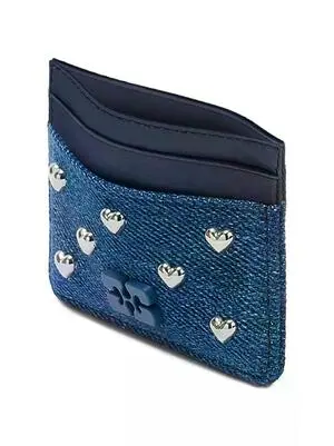 GANNI Heart-stud Denim Card Holder