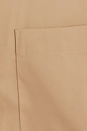 Veronica Beard Maia Cropped Cotton-blend Poplin Shirt - Sand
