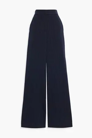 Veronica Beard Tonelli Pinstriped Twill Wide-leg Pants
